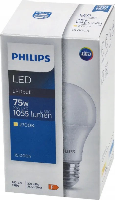LED žárovka E27 PHILIPS 10W 1055lm 2700K A60 - teplá bílá