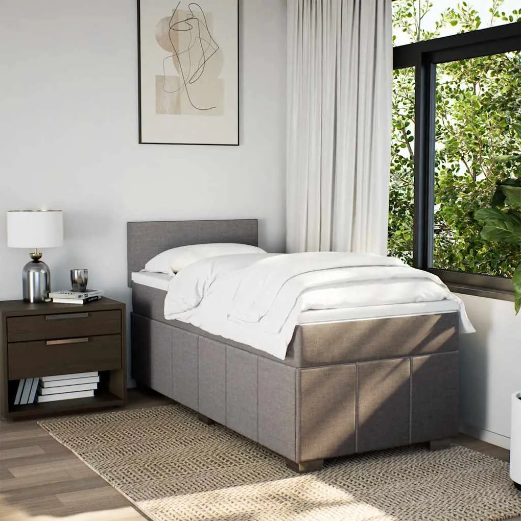 Box spring postel s matrací tmavě hnědá 90x200 cm textil 3289247
