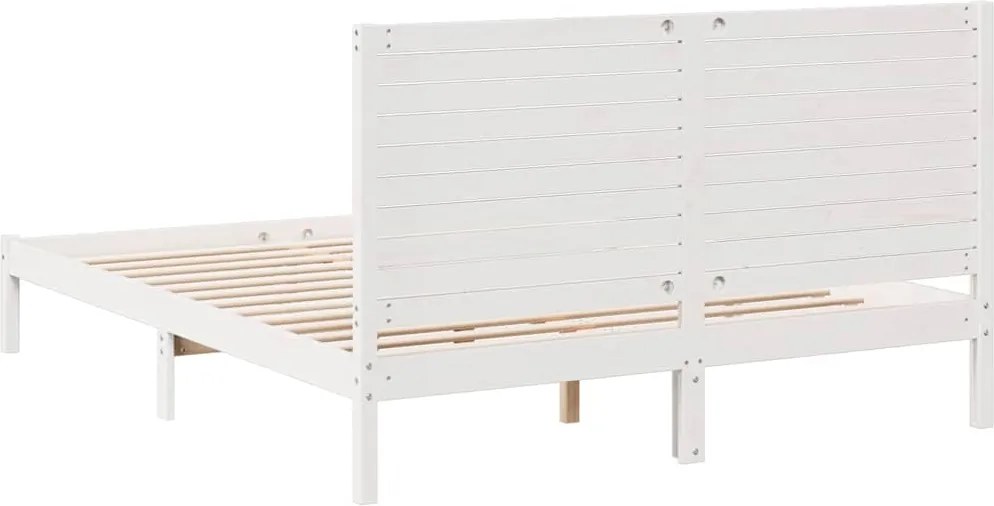 Prodloužený rám postele bez matrace bílý 140 x 220 cm masiv 3309314