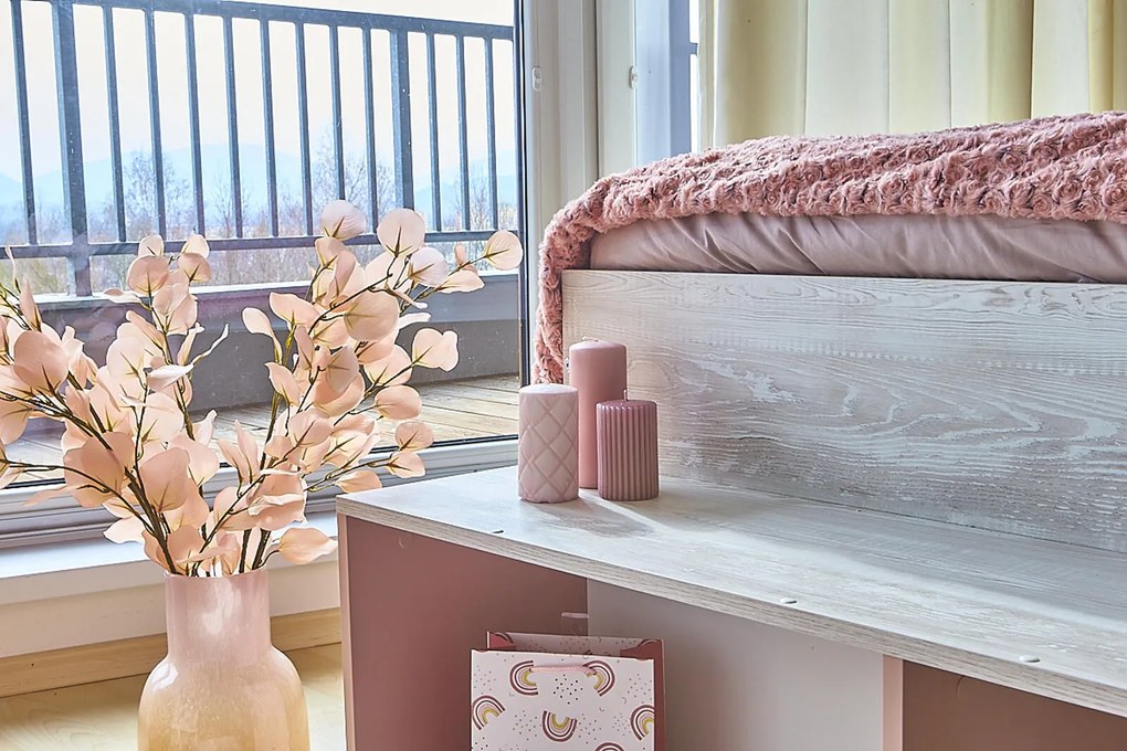 Aldo Dětská postel s úložným prostorem Blake pink