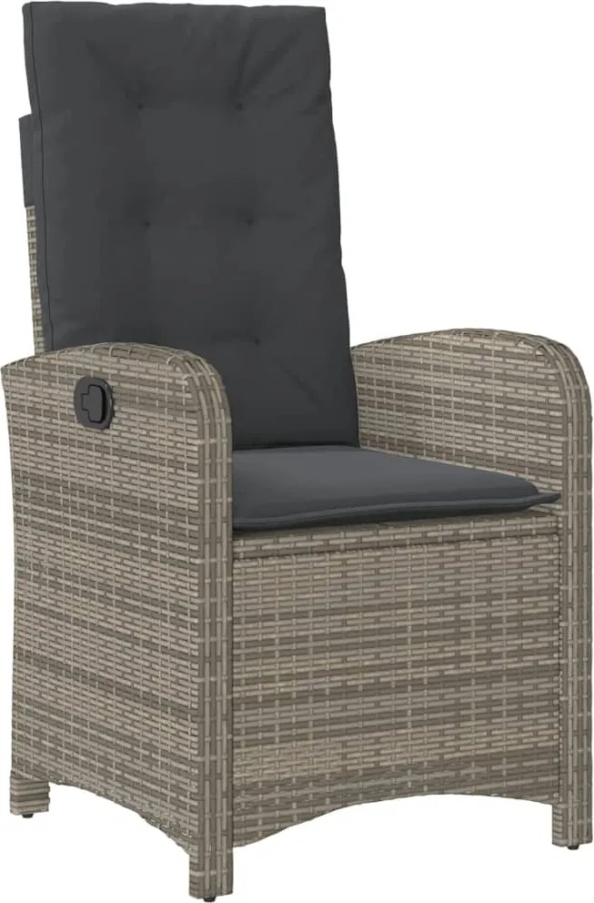 7dílný zahradní jídelní set s poduškami šedý polyratan 3212245