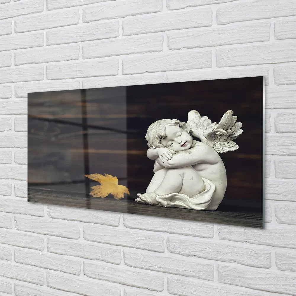 akrylový obraz Spací angel listy board 125x50 cm