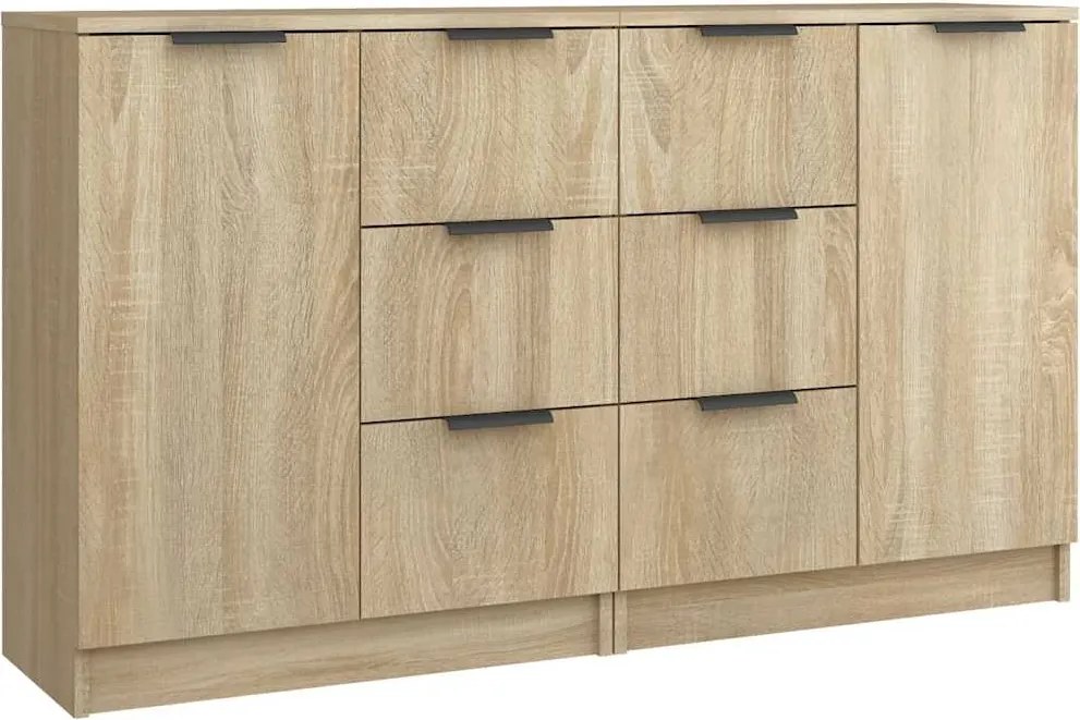 Příborníky 2 ks dub sonoma 60 x 30 x 70 cm kompozitní dřevo 3115790