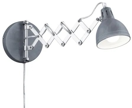 Trio Leuchten R20321078 SCISSOR - Nástěnná studiová vysouvací lampa s kabelem, 1 x E14, od zdi 53cm