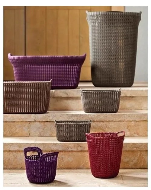 Tmavě šedý koš na prádlo Curver Knit Hamper, 57 l