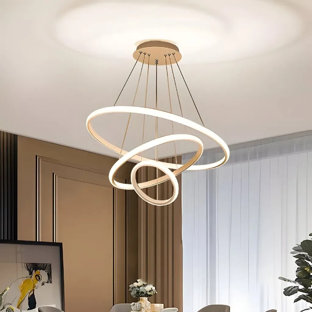 Toolight Závěsné LED osvětlení Modern D15 LHJ010-CP4 kartáčovaná zlatá