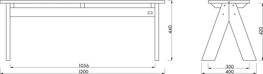 Modrá dřevěná zahradní lavice Navo – noo.ma