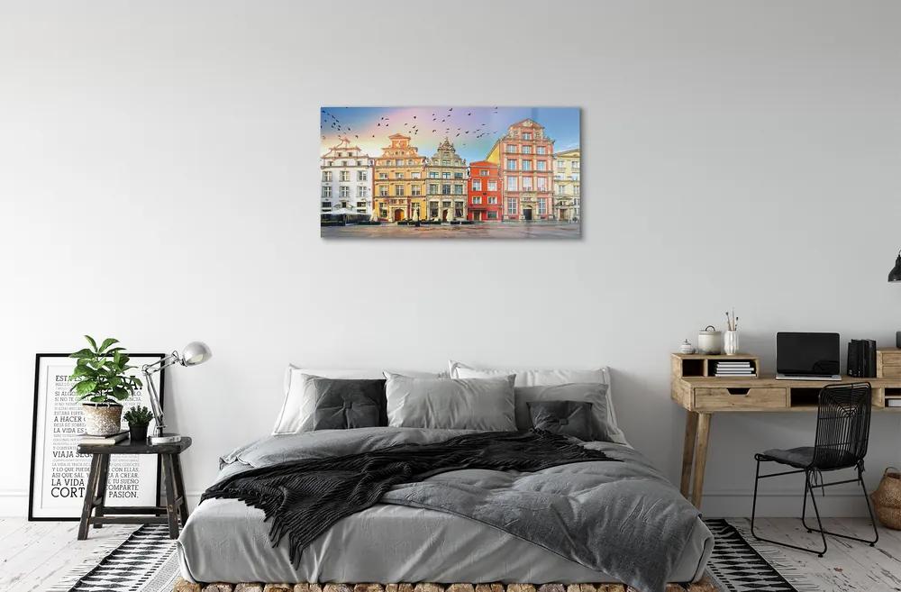akrylový obraz Gdańsk budovy staré město 100x50 cm