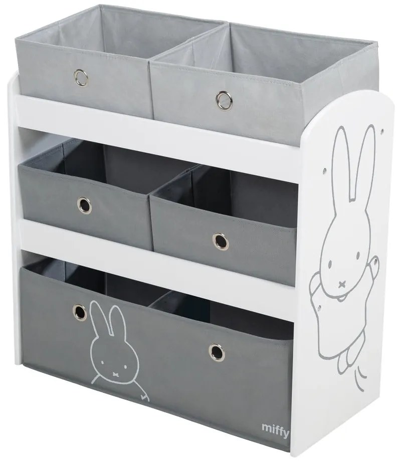 Bílý/šedý dětský organizér na hračky 63,5x29,5x60 cm Miffy – Roba