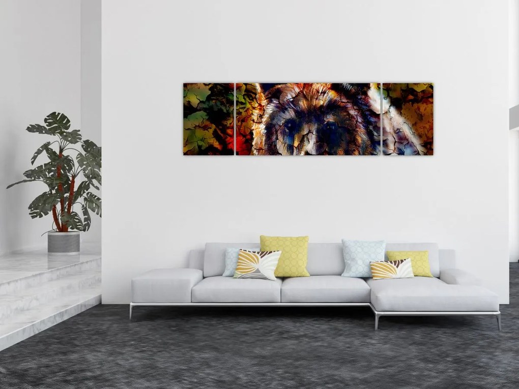 Obraz - Medvěd, malba (170x50 cm)
