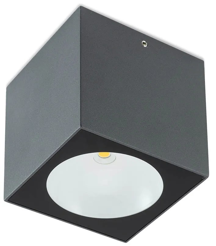 Redo group Redo Teko, šedé stropní exteriérové svítidlo, 6W LED 3000K, výška 9,4cm, IP65