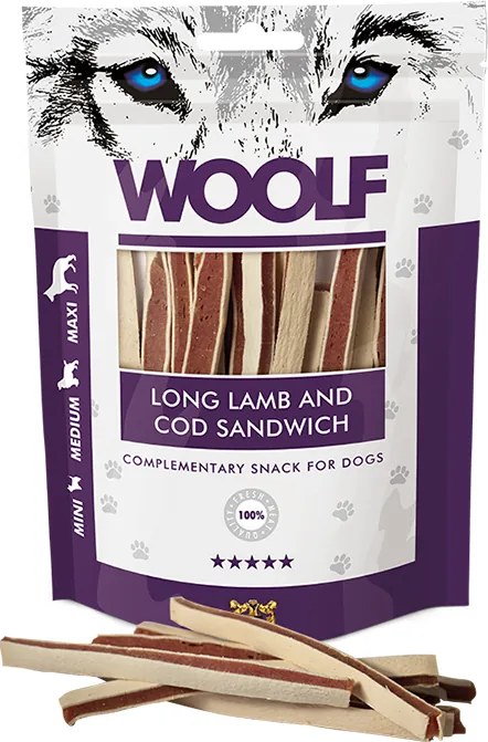 Woolf Jehněčí sendvič s treskou  100g