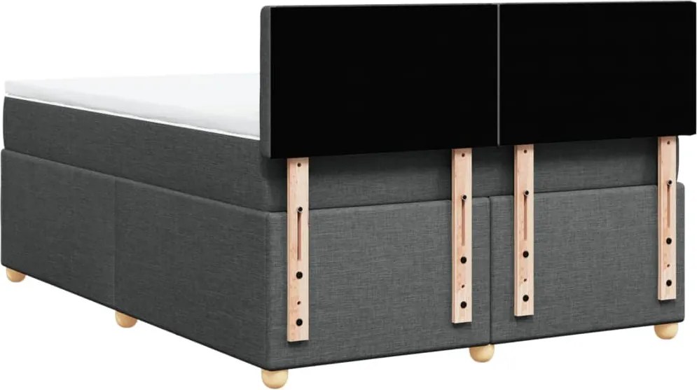 Box spring postel s matrací tmavě šedá 160x200 cm textil 3286746