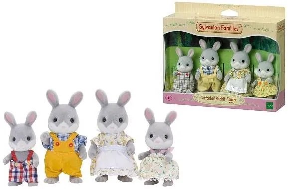 Figurky sylvanian families rodina šedých králíků