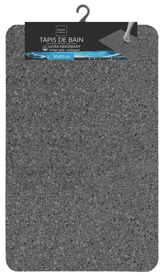 Antracitová koupelnová předložka 50x80 cm Granite – douceur d'intérieur