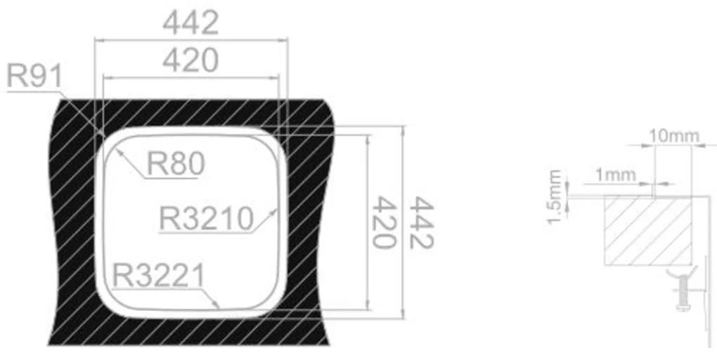 Nerezový dřez Sinks BAHIA 440 V 0,8mm trojmontáž leštěný