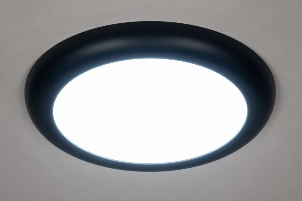 Stropní stmívatelné LED svítidlo do koupelny Treva Black 1 IP54