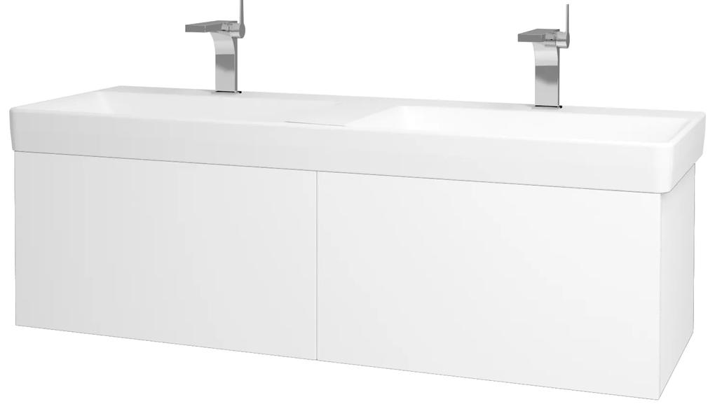 Dřevojas Koupelnová skříň VARIANTE SZZ2 130 Varianta: M01 Bílá mat / M01 Bílá mat