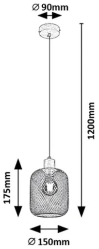 Rabalux 3131 - Lustr na lanku GRENDEL 1xE27/60W/230V