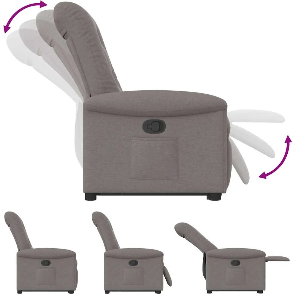 Zvedací polohovací křeslo taupe textil 3303261