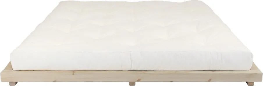 Dvoulůžková postel z borovicového dřeva s matrací Karup Design Dock Double Latex Natural Clear/Natural, 180 x 200 cm