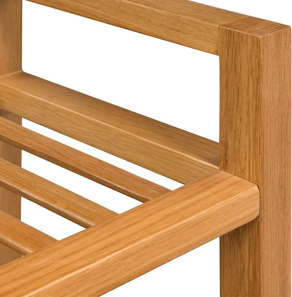 Botník s 2 policemi 50 x 27 x 40 cm masivní dubové dřevo 244208