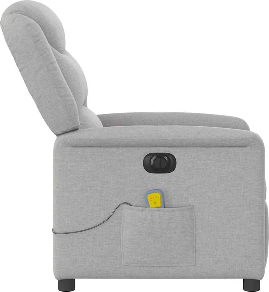 Elektrické masážní polohovací křeslo obláčkově šedé textil 3303193
