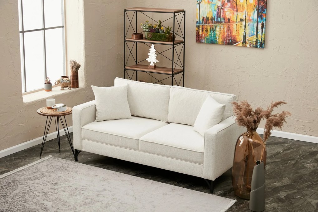 Hanah Home Dvoumístná pohovka BERLIN krémová 180 cm 825BLC2792