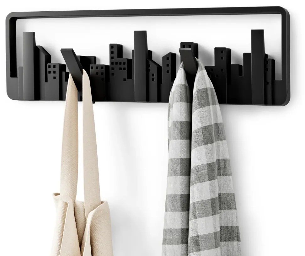 Sklápěcí věšák Skyline Black 5 háčků Umbra