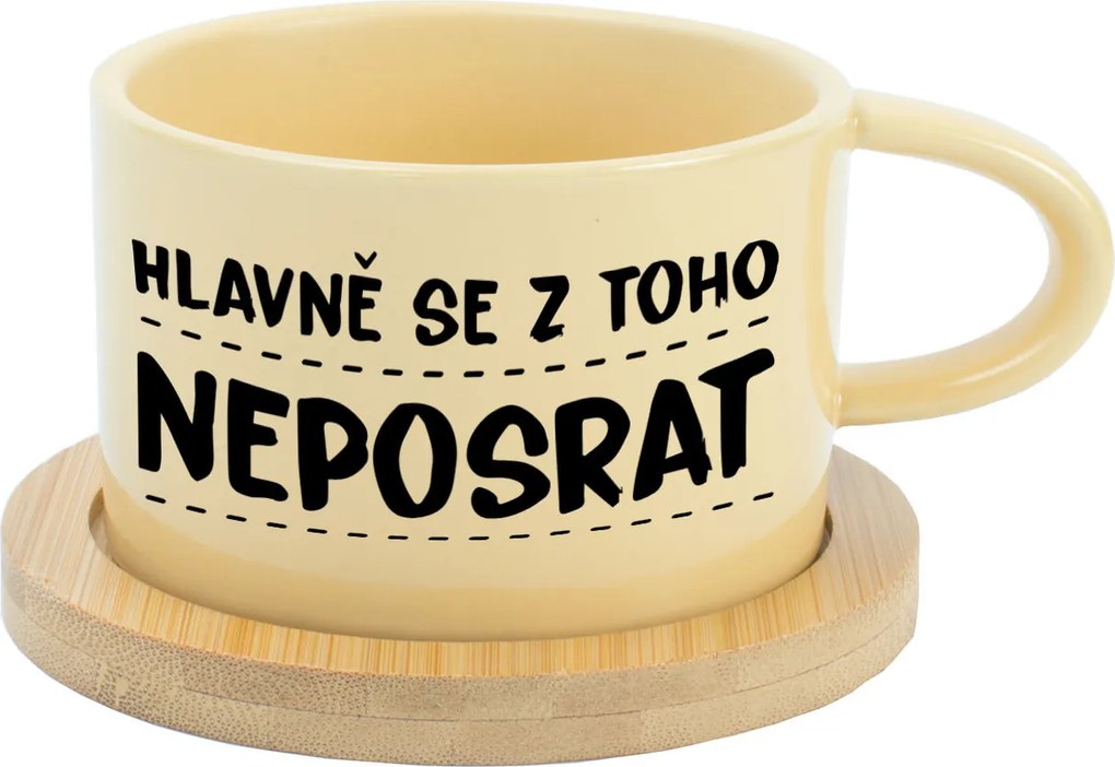 HLAVNĚ SE Z TOHO NEPOSRAT - žlutý hrníček makronka 200 ml