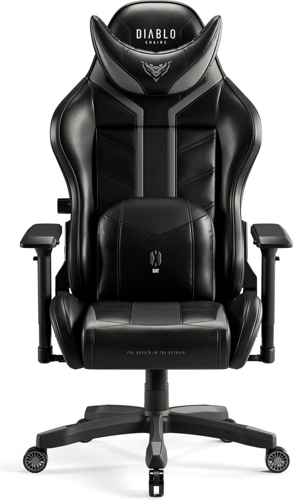 Herní židle z ekokůže King Size, černý-šedý: Diablo X-Ray 2.0