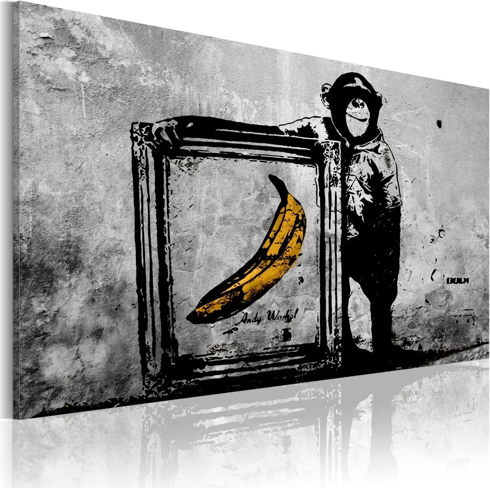 Obraz na plátně Bimago - Inspired by Banksy - black and white 120x80 cm