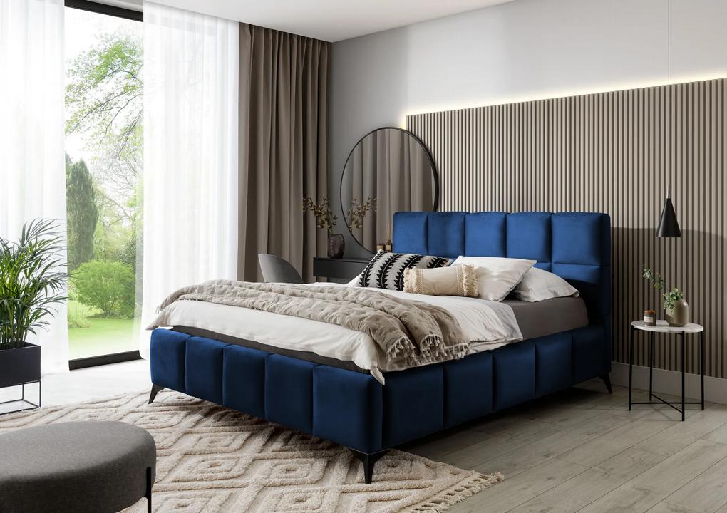 Eltap Čalouněná postel Mist Materiál a barva potahu: Lukso 40 - tmavě modrá, Rozměry (cm): 180x200