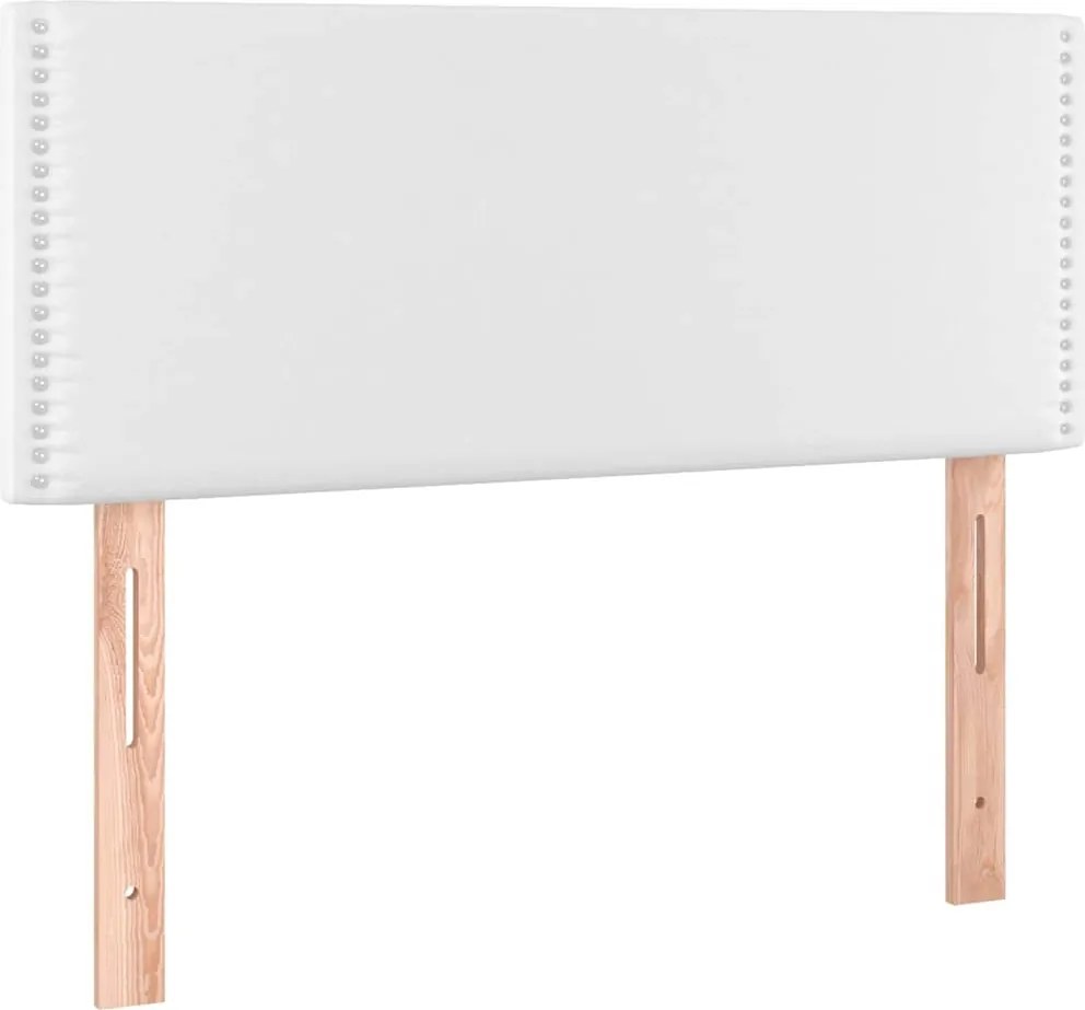 Box spring postel s matrací a LED bílá 100x200 cm umělá kůže 3134148