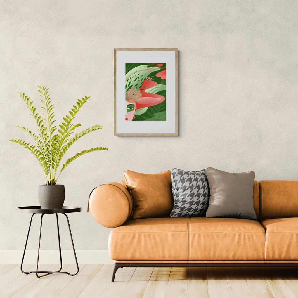 Barbora Brůnová | Zelená Rám: Bílý, Velikost: 30 x 20 cm