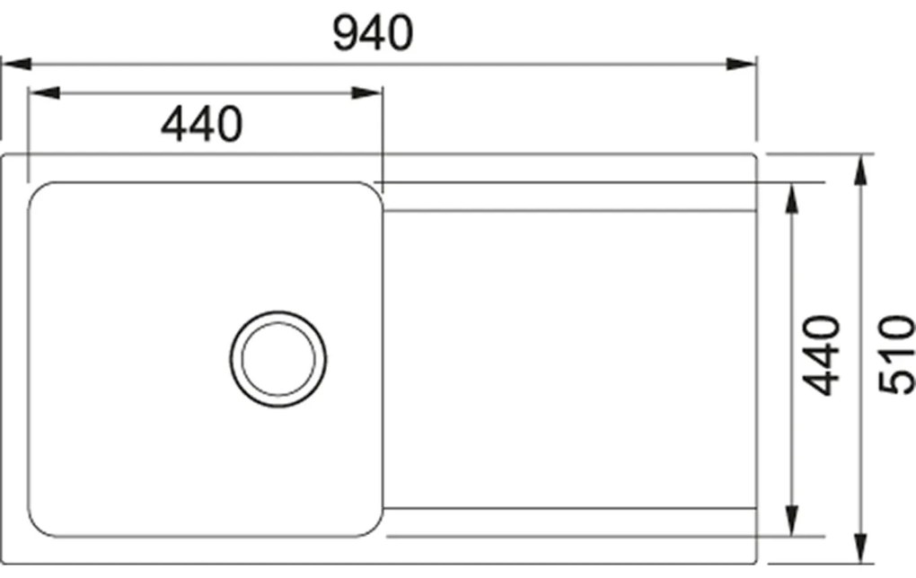 Tectonitový dřez Franke OID 611 Bílá