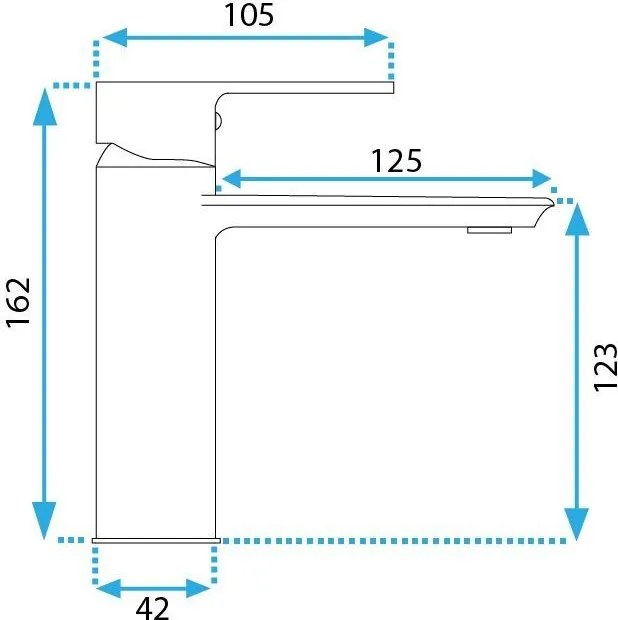 Rea Veneta, umyvadlová baterie h-150, zlatá matná, REA-B3010