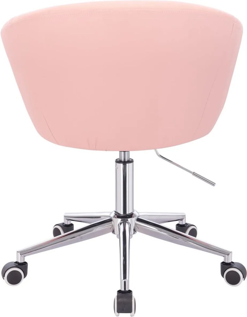 LuxuryForm Židle VENICE na stříbrné podstavě s kolečky - růžová