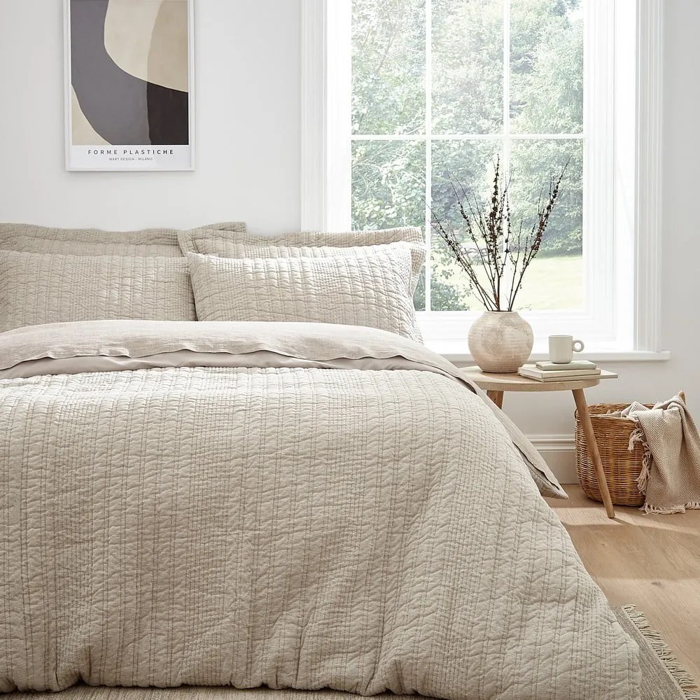 Béžové povlečení na dvoulůžko 200x200 cm Tamba Stripe – Pineapple Elephant Biano.cz