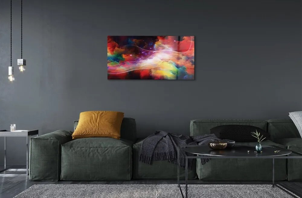Obraz na skle Fraktály abstraktní vlna 125x50 cm