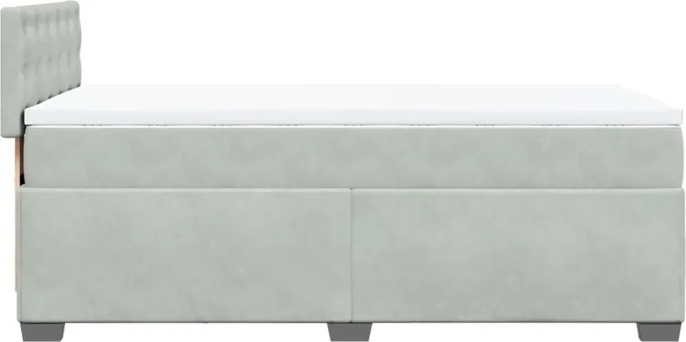 Box spring postel s matrací světle šedá 100x200 cm samet 3288546