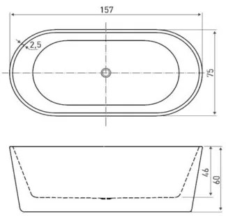 Novoterm Volně stojící akrylátová vana NV-Nora 157x75 bílá + odtokový komplet