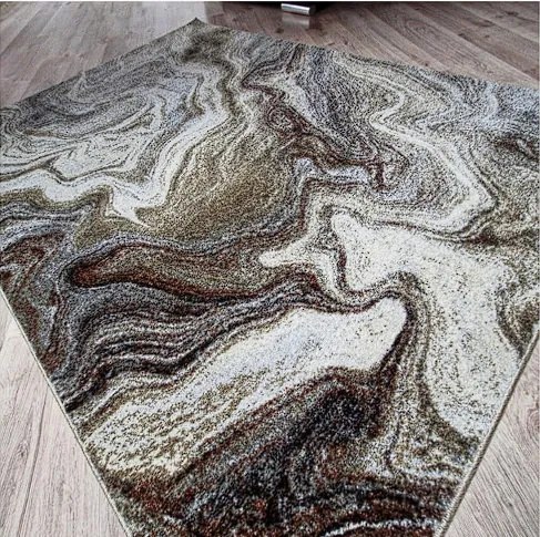 HU Hnědý abstraktní koberec Villa 859 Rozměr: 60x100 cm