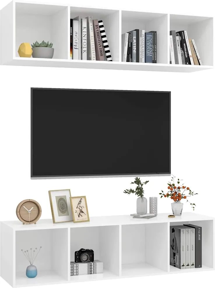 Nástěnné TV skříňky 2 ks bílé kompozitní dřevo 3079781