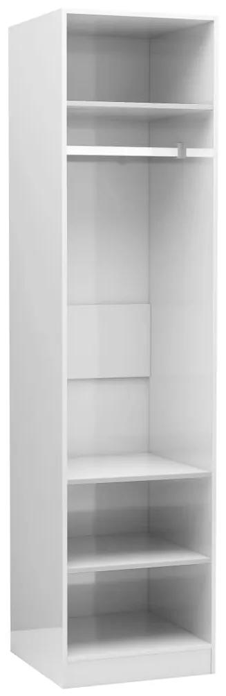 vidaXL Šatní skříň bílá s vysokým leskem 50 x 50 x 200 cm dřevotříska