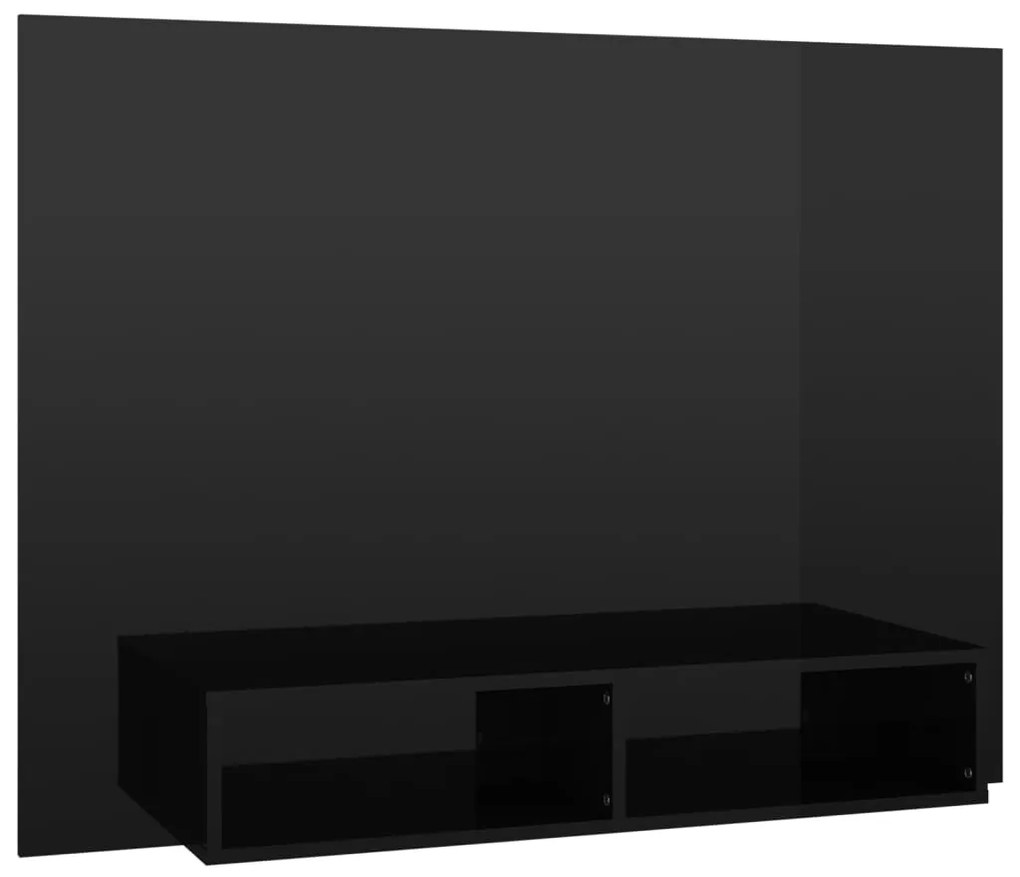 vidaXL Nástěnná TV skříňka černá vysoký lesk 120x23,5x90cm dřevotříska