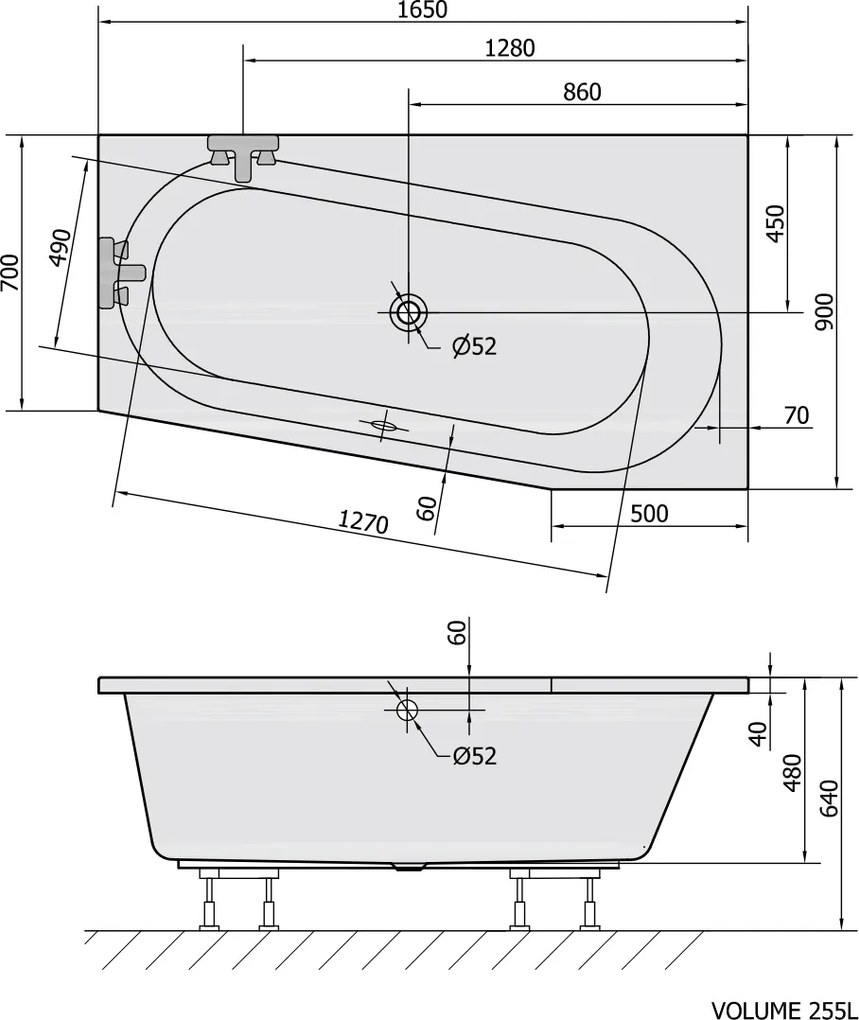 Polysan ASTRA WR 165 x 90 x 48 cm 31611 vana