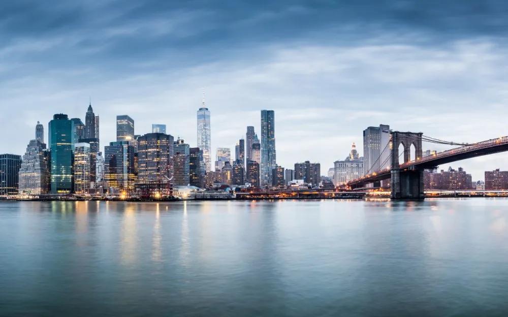Vícedílný obraz Panoramatický Výhled Na Město New York Nedostatek Nedostatek Přírodní plátno 240x150