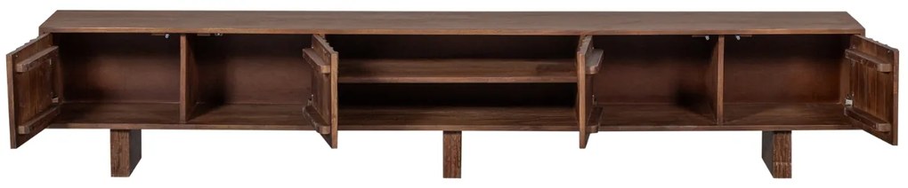 Hoorns Hnědý dřevěný TV stolek Levis 240 x 46 cm