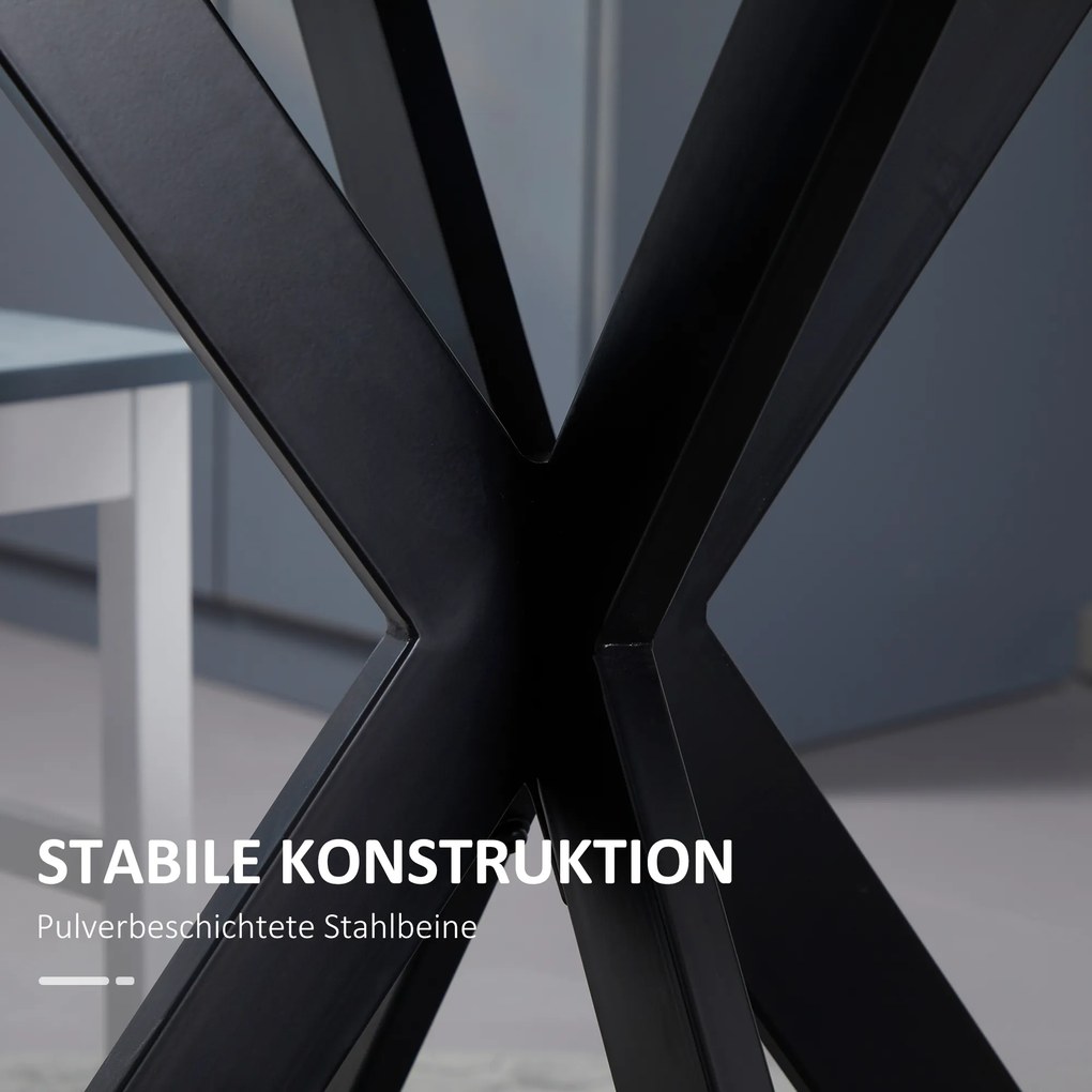HOMCOM Kulatý jídelní stůl 75 x 75 cm, kuchyňský stůl pro 2-4 osoby, moderní jídelní stůl s pavoučím nohou, hnědá